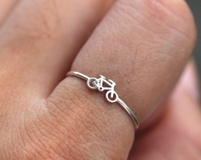 Solid 925 Silver Bike Ring,silver Bicycle Ring,bike Jewelry,dainty ...