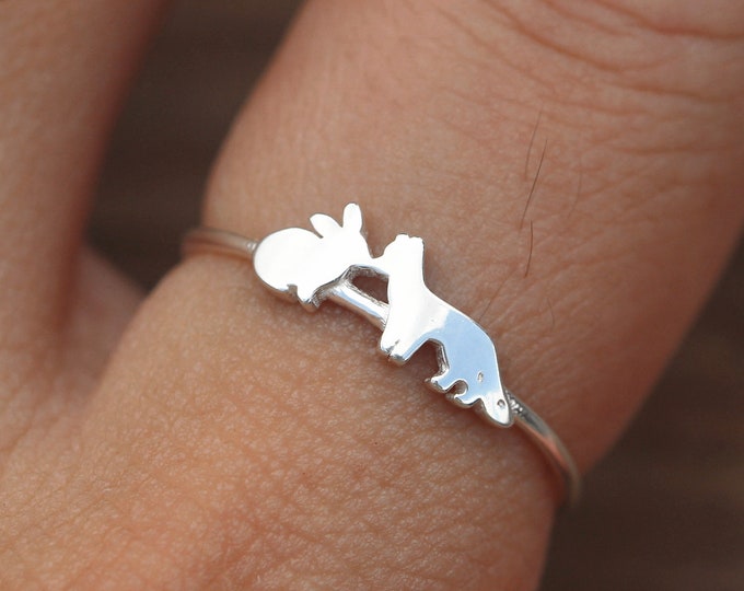Fox and the Rabbit Ring Band - Etsy