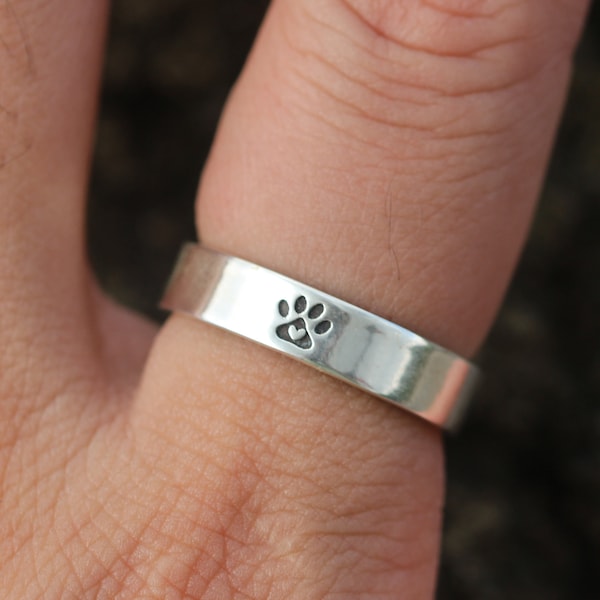 Paw Print Ring - Etsy