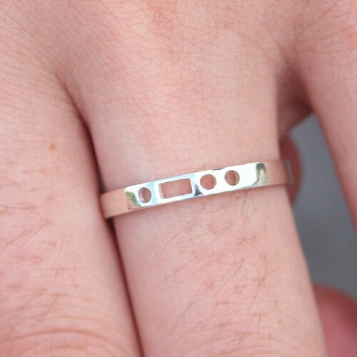 Morse Code Love Initial Ring Secret Initial Ring Message - Etsy