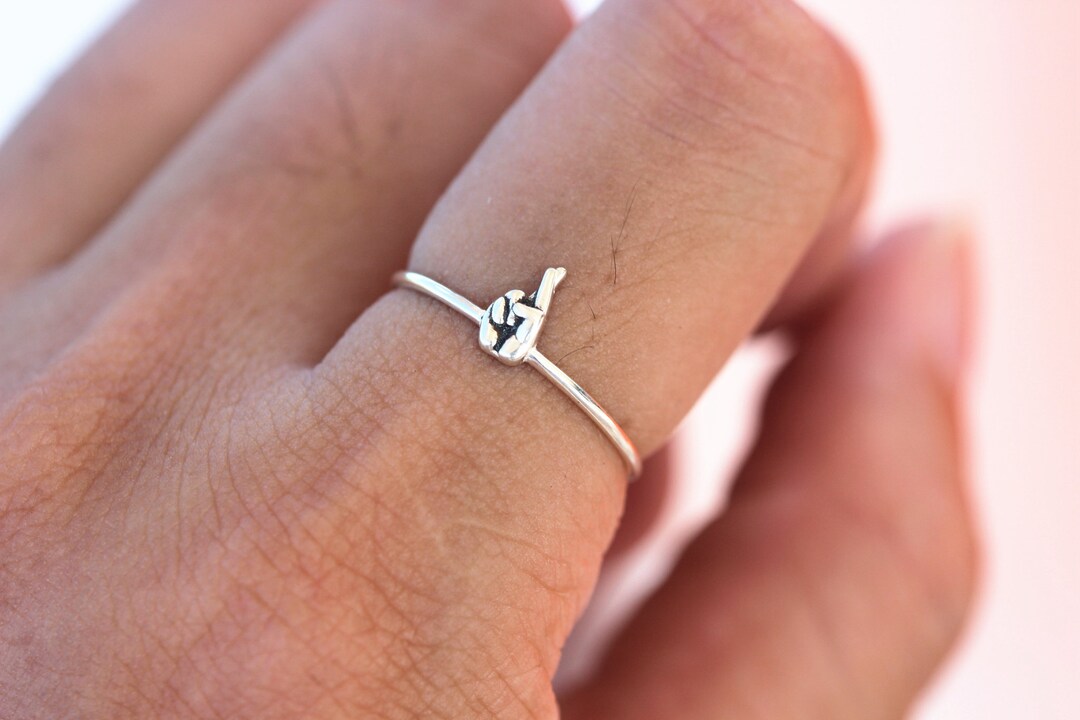 925 Silver Hand Fingers Ring,cross Fingers Hand Ring,dainty Hand ...