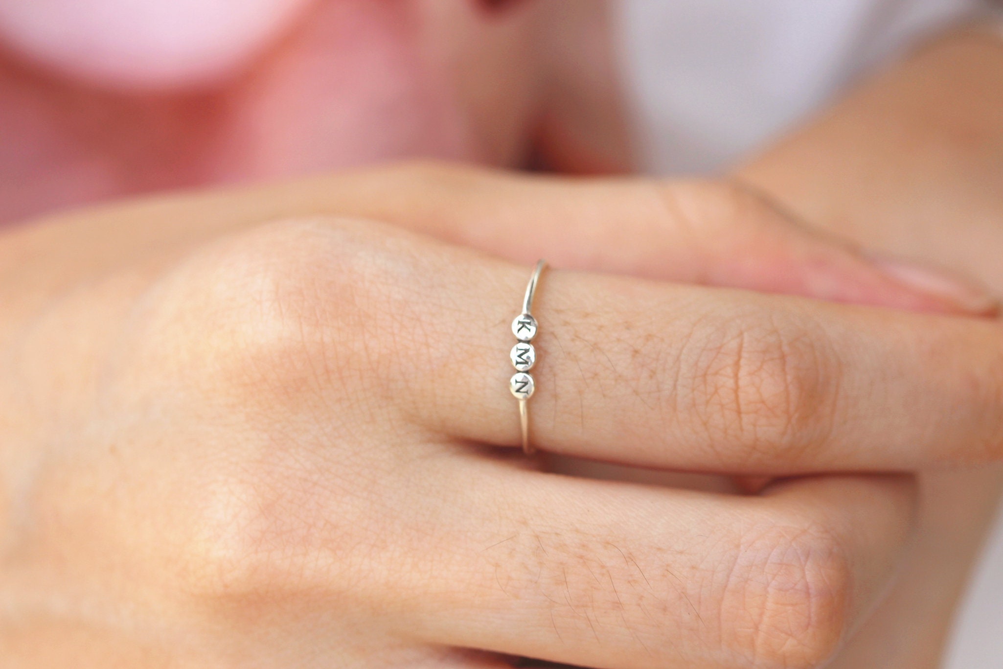 Personalized Sun Ring Stackscustom Name Ringcustom Initial - Etsy