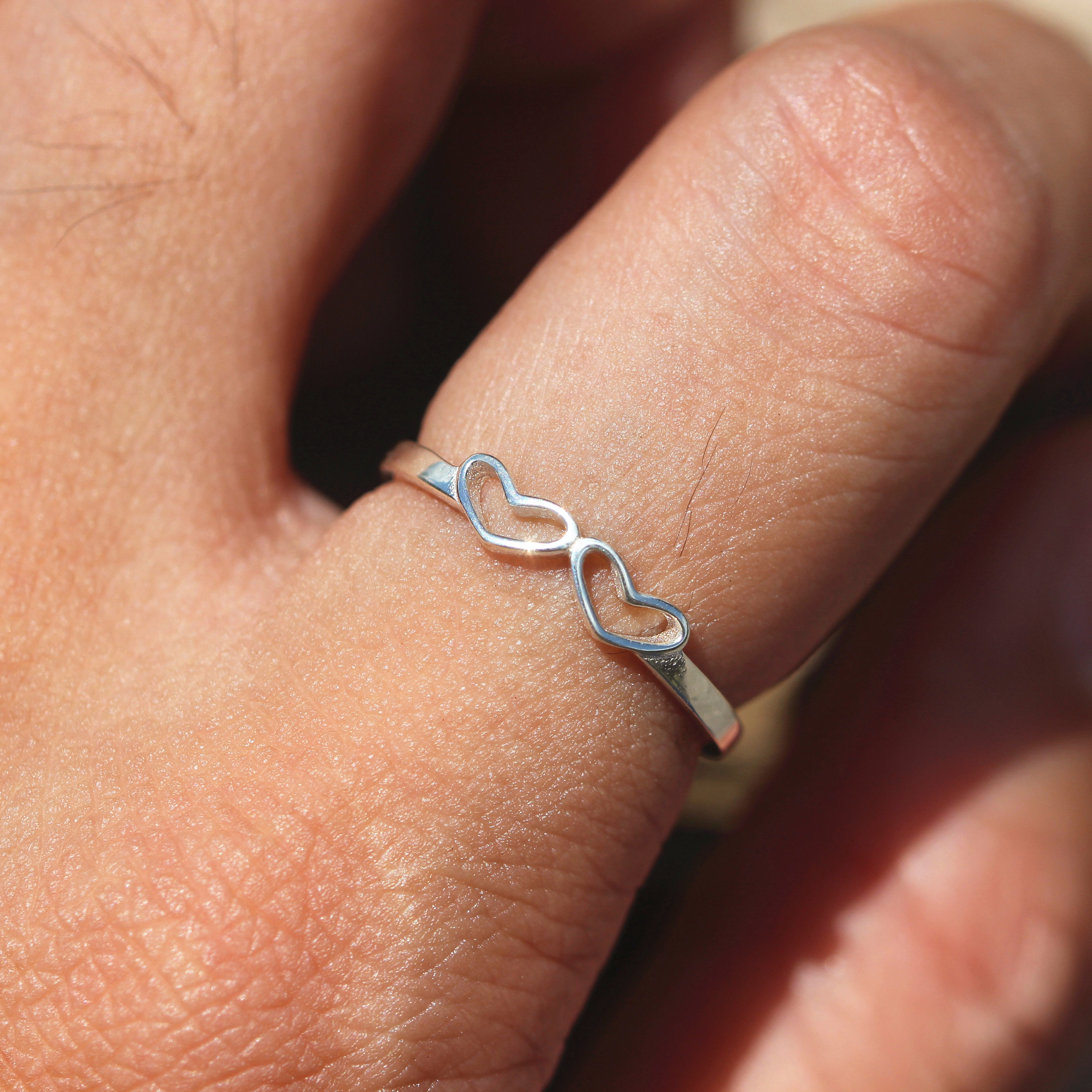 Dainty Heart Ring in Sterling Silverminimal Heart | Etsy