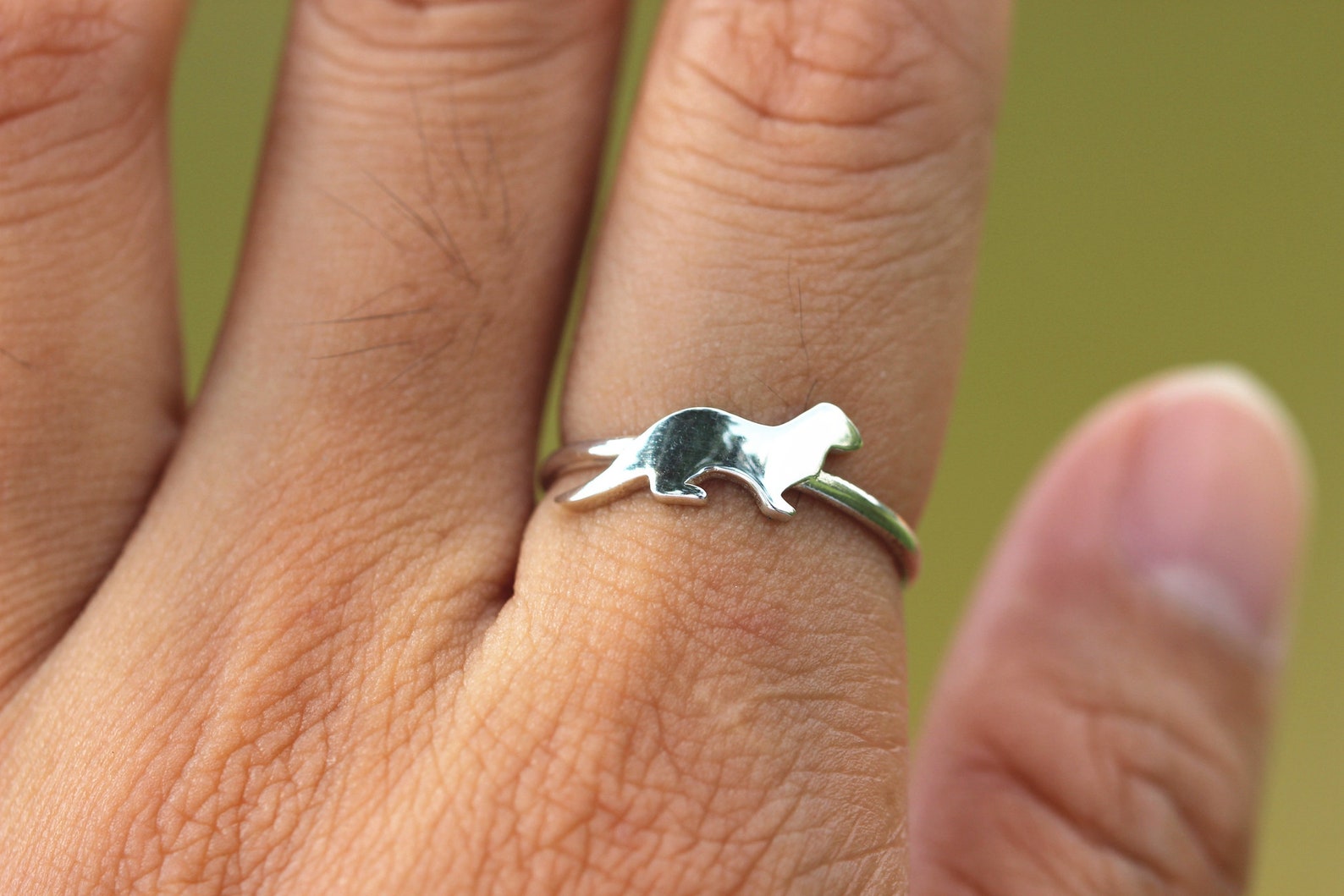 Sterling Silver Ring Sea Otter Ring Sterling Silver Otter - Etsy UK