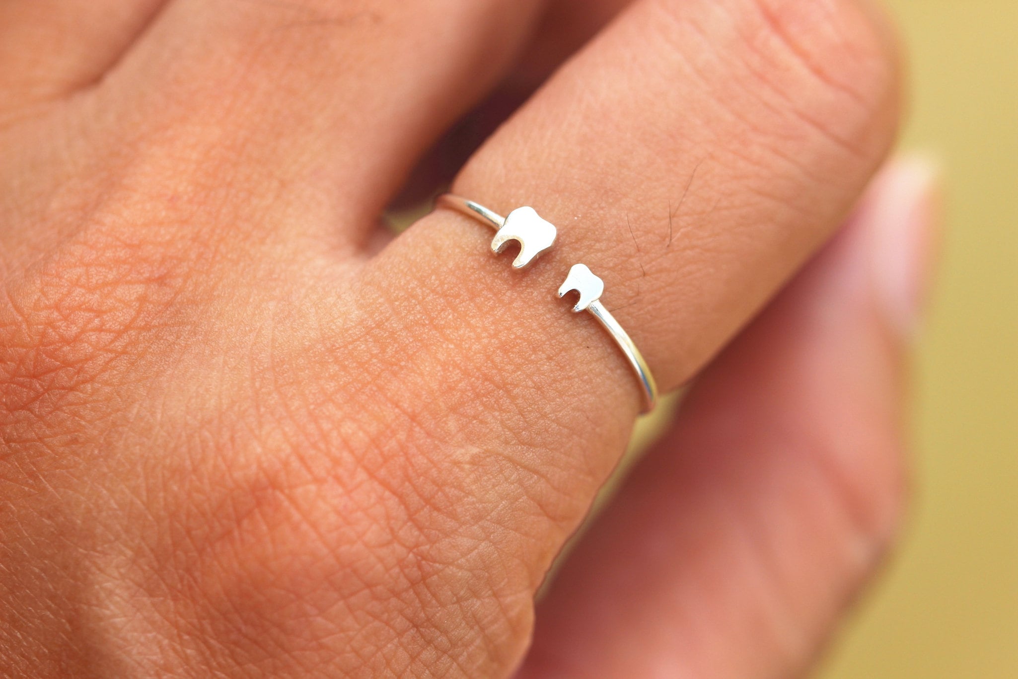 Tooth Ring in Sterling Silverteeth Tooth Jewelryadjustable - Etsy Canada