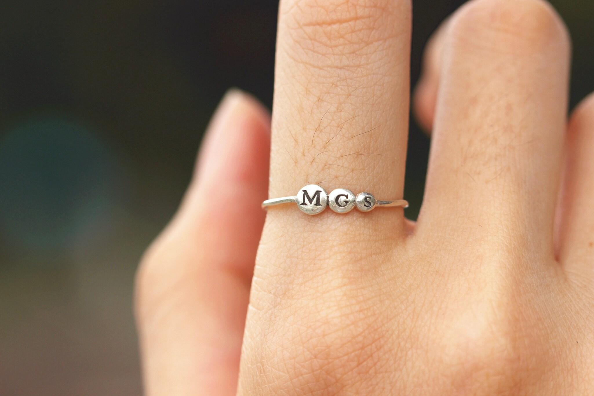 Personalized Sun Ring Stackscustom Name Ringcustom Initial - Etsy