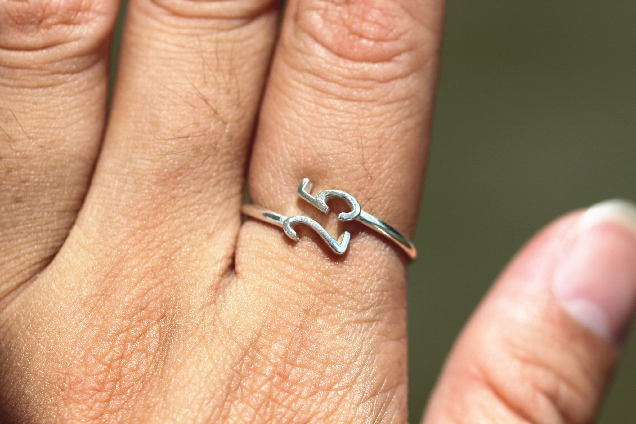 Custom Number Ringpersonalized Number Ringsterling Silver | Etsy