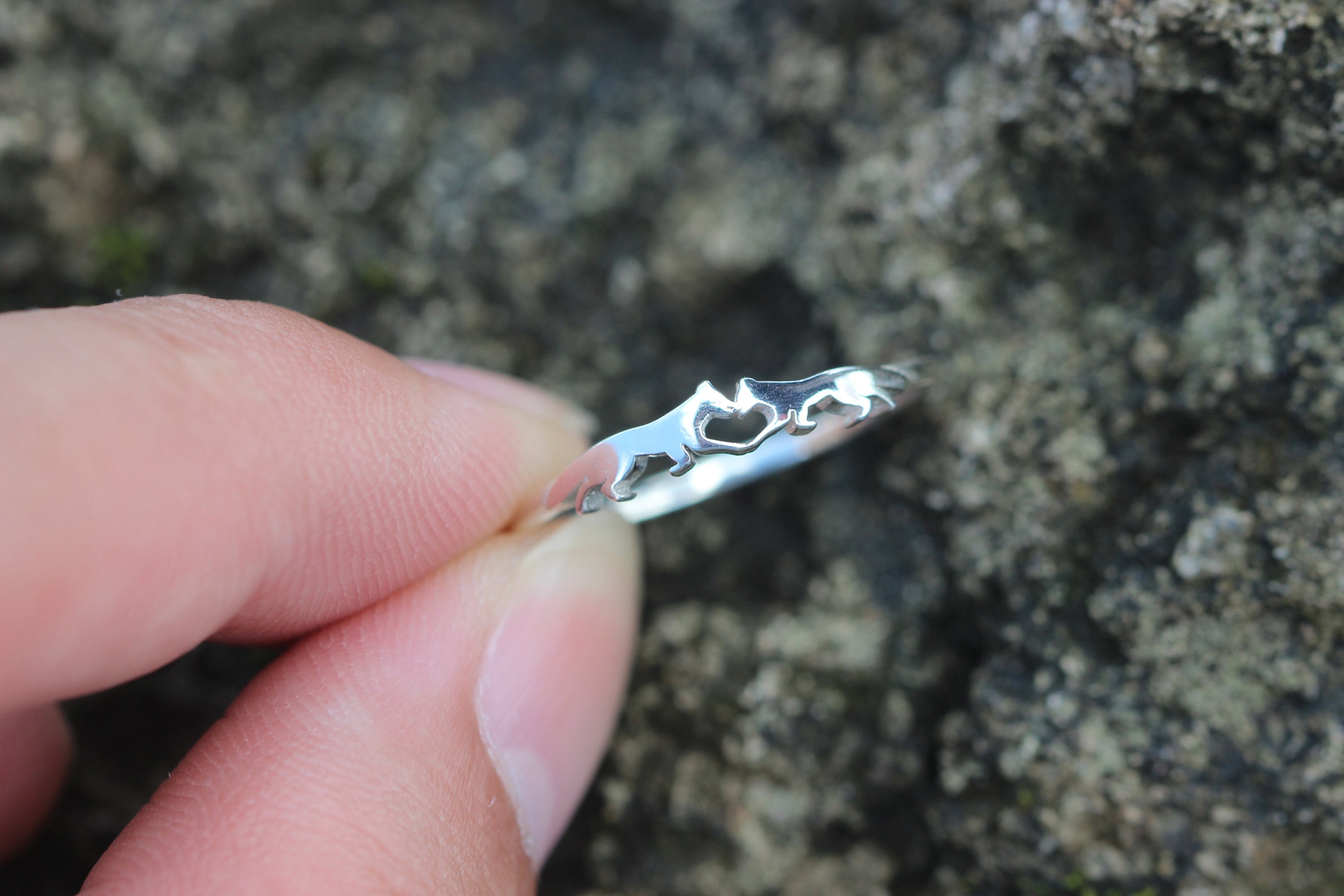 Kissing FOX Ringsolid Sterling Silver Animal Ringred Fox | Etsy