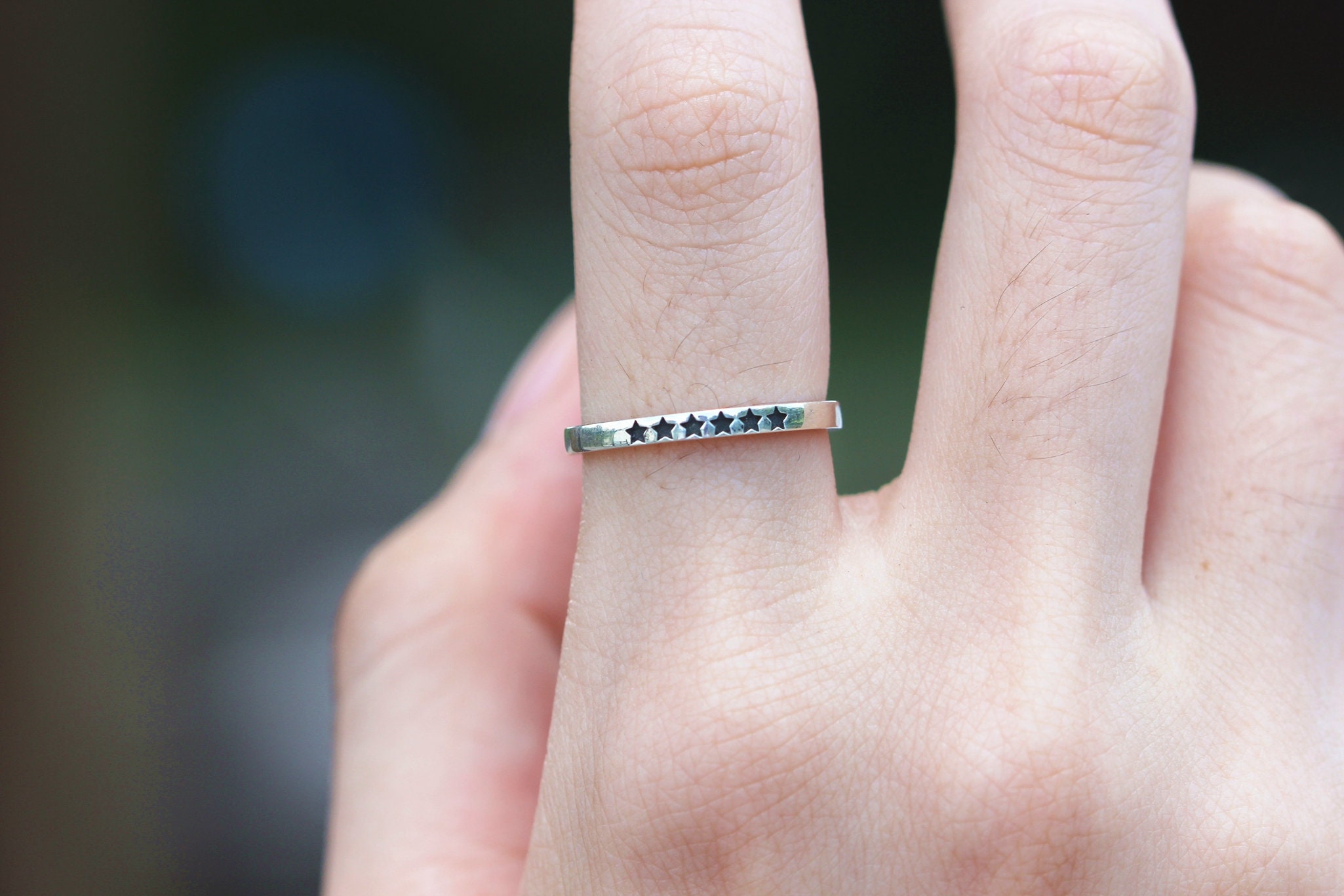 Sterling Silver Custom Minimal Star Ring - Etsy