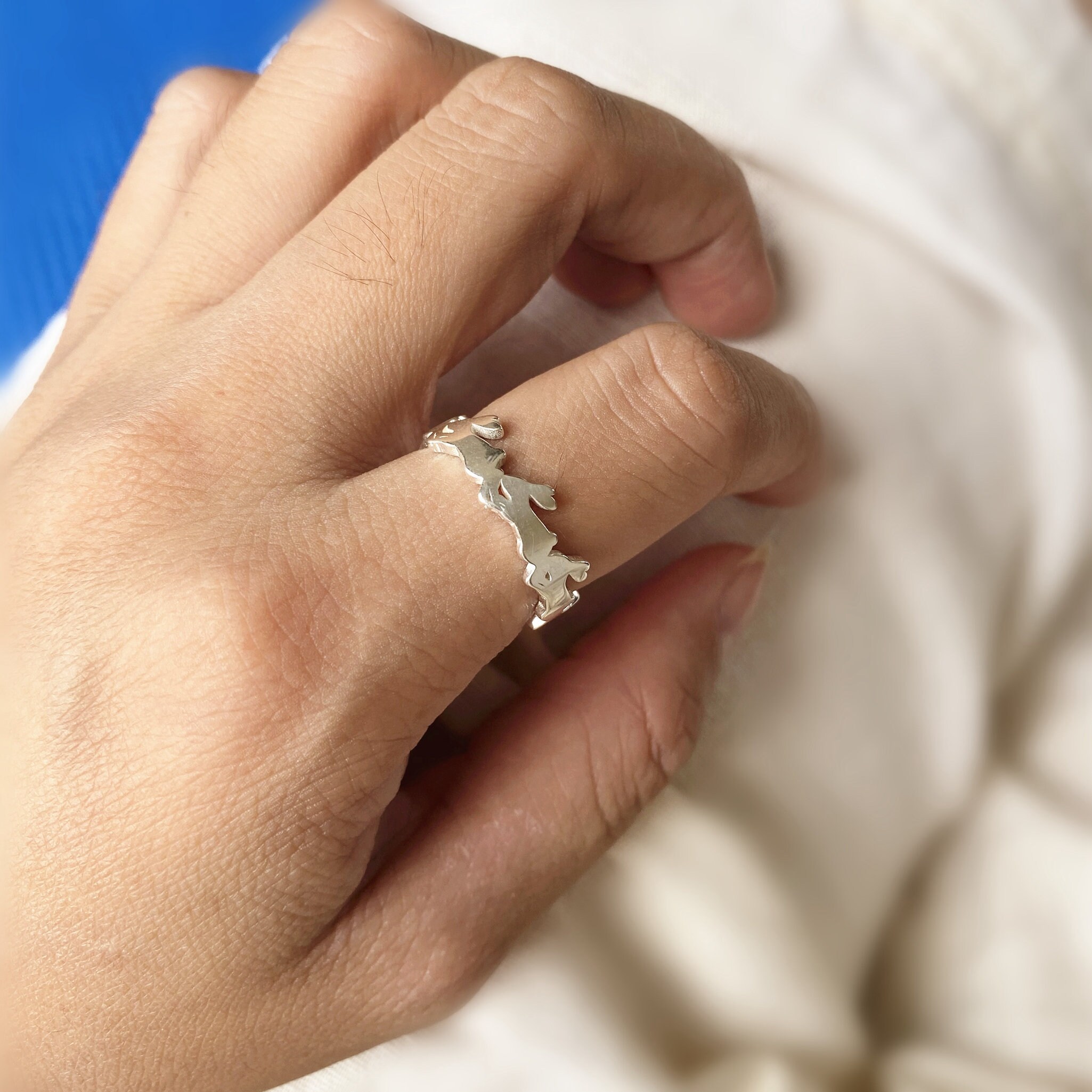 Running Rabbit Ringsilver Family Bunny Rabbit Ringfamily Pet - Etsy