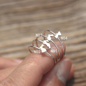 Set of 4, 925 Silver Bunny Rabbit Ring,family Pet Jewelry,animal Lover ...