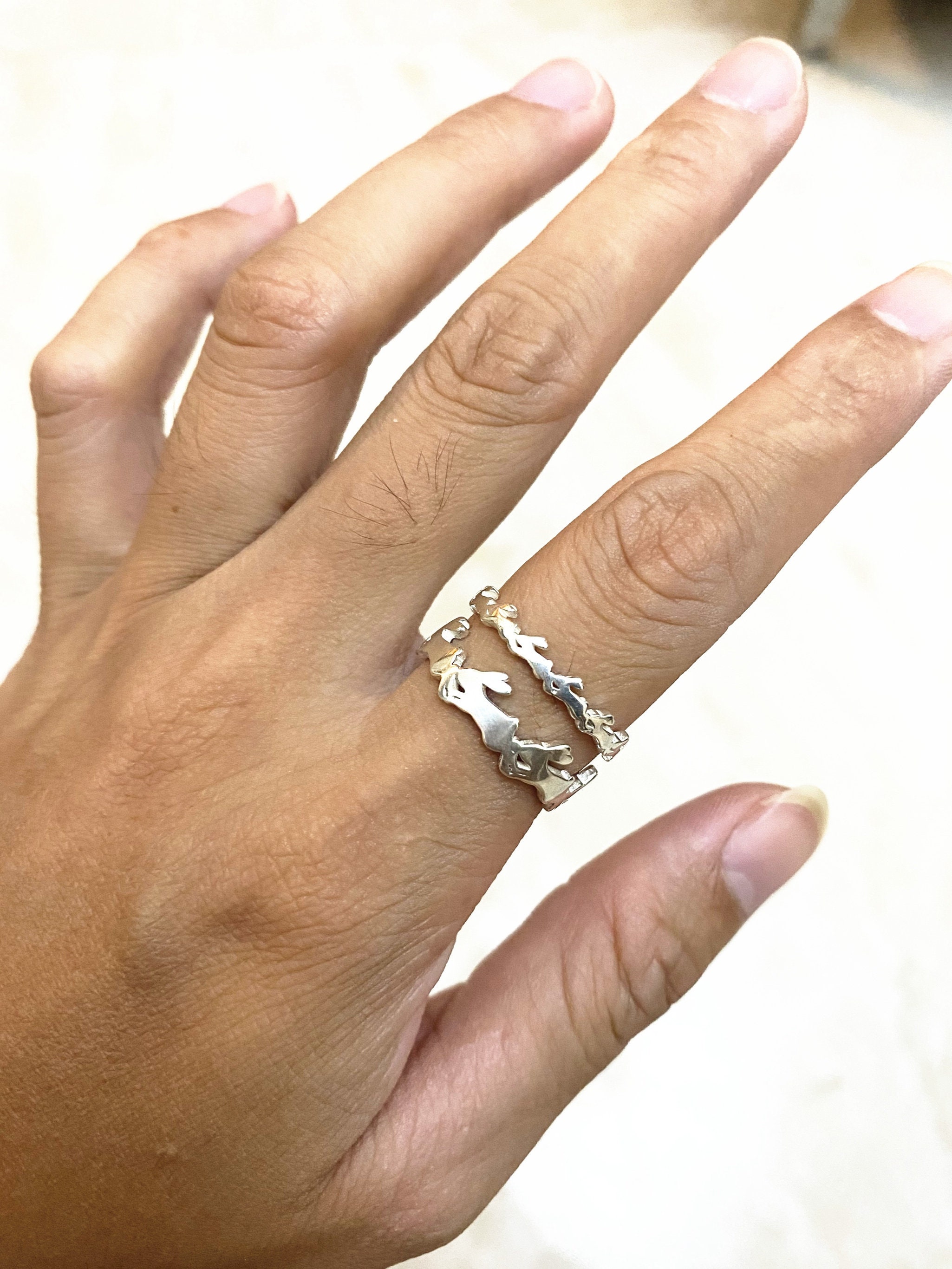 Running Rabbit Ringsilver Family Bunny Rabbit Ringfamily Pet - Etsy