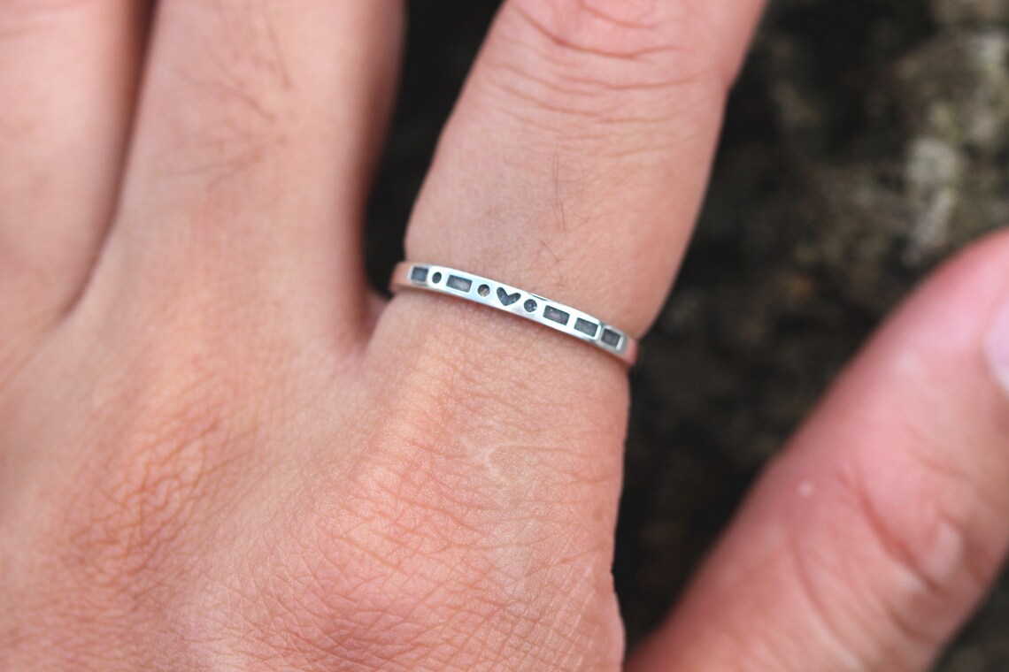 925 Silver Morse Code Ringsecret Code Ring925 Silver - Etsy