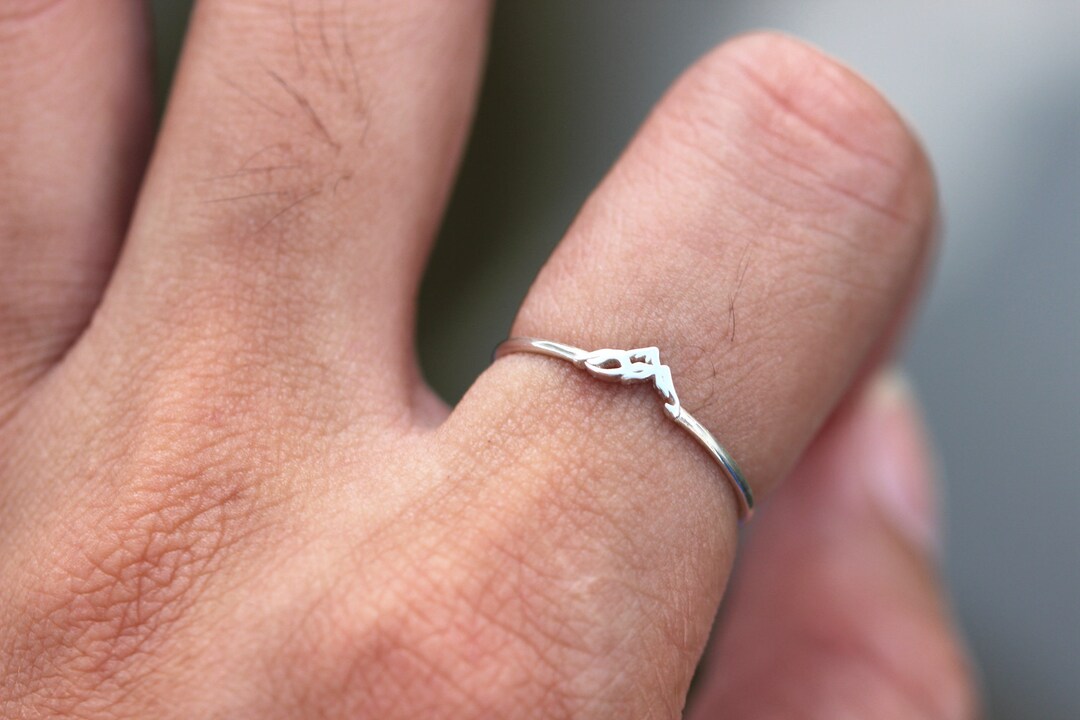 Solid 925 Silver Mountain Ring,midi Silver Ring,simple Mountain Jewelry ...