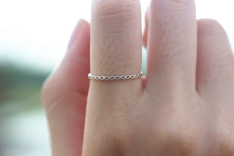 Sterling Silver Infinity Ring: Delicate Stackable Band - Etsy