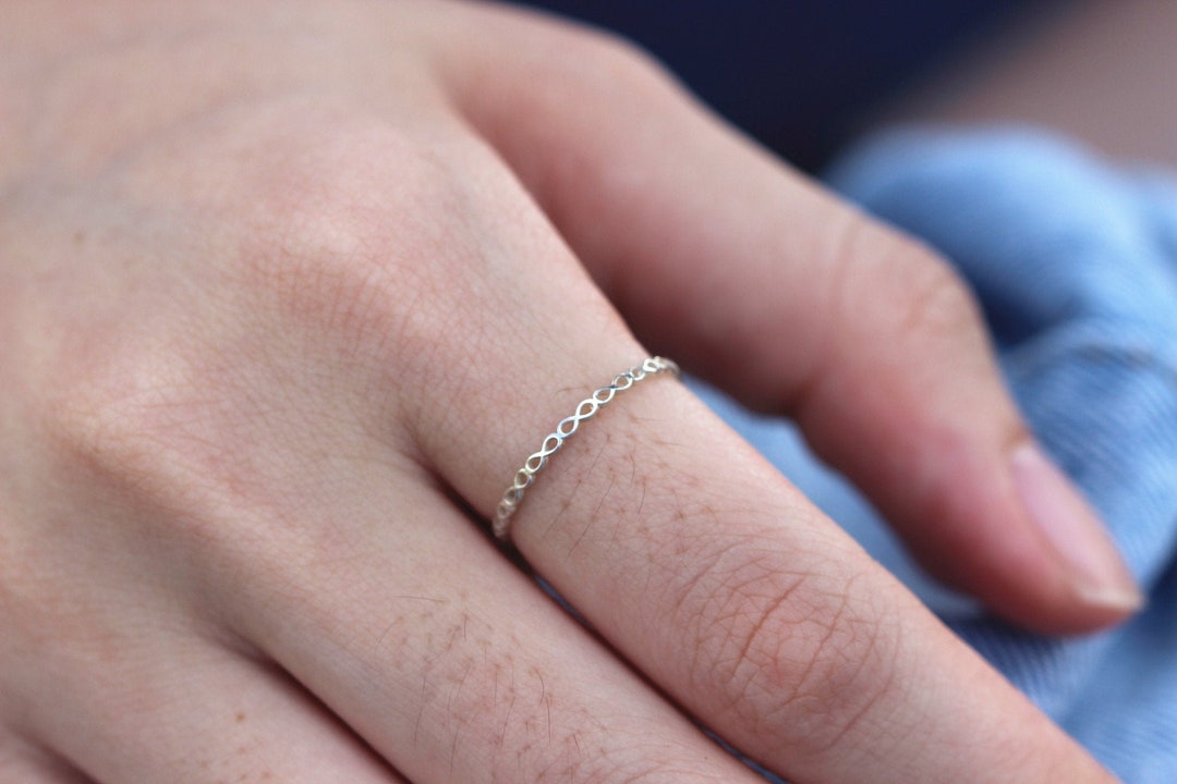 Sterling Silver Infinity Ring: Delicate Stackable Band - Etsy