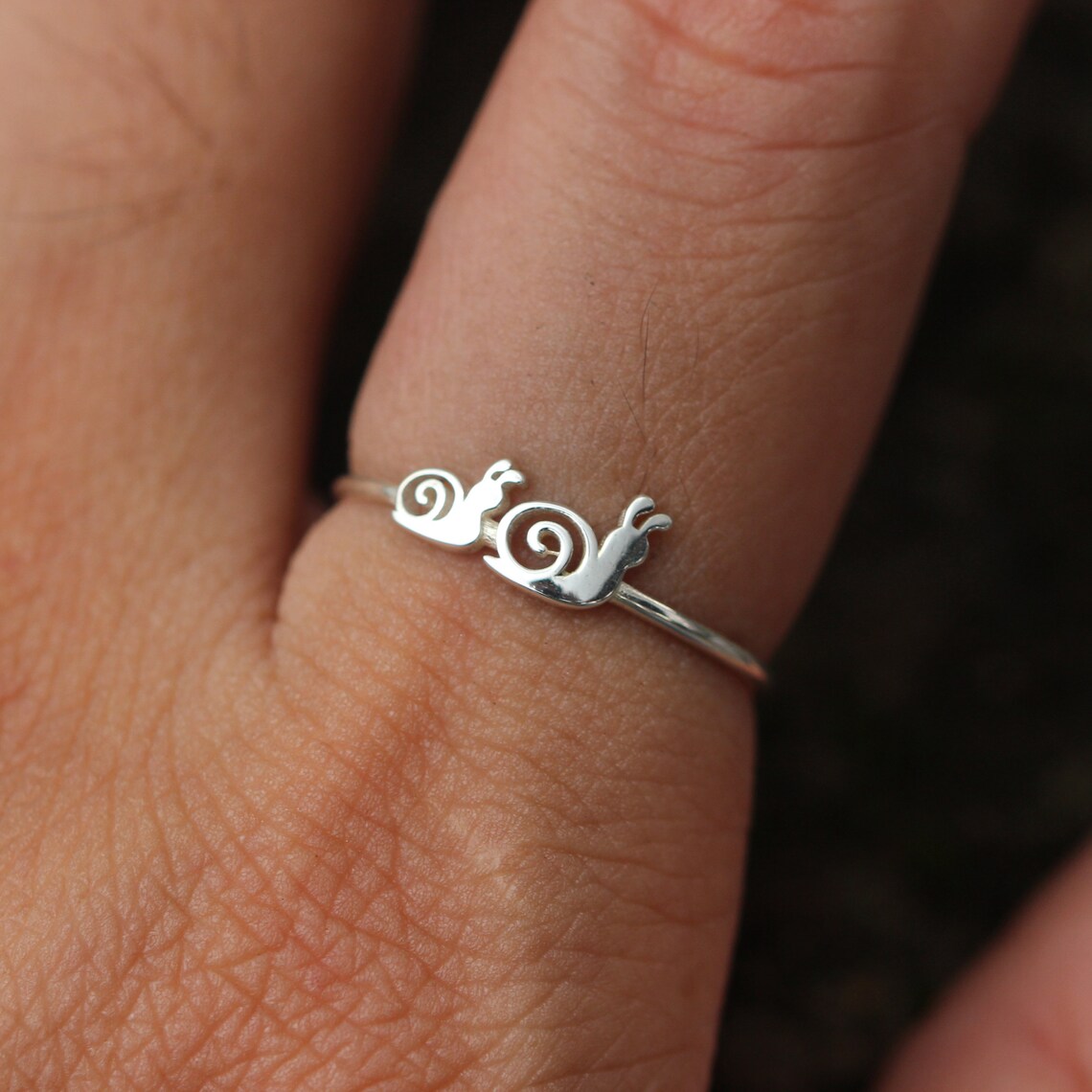 Custom Snail Ringpersonalized Snail Jewelrysterling Silver - Etsy