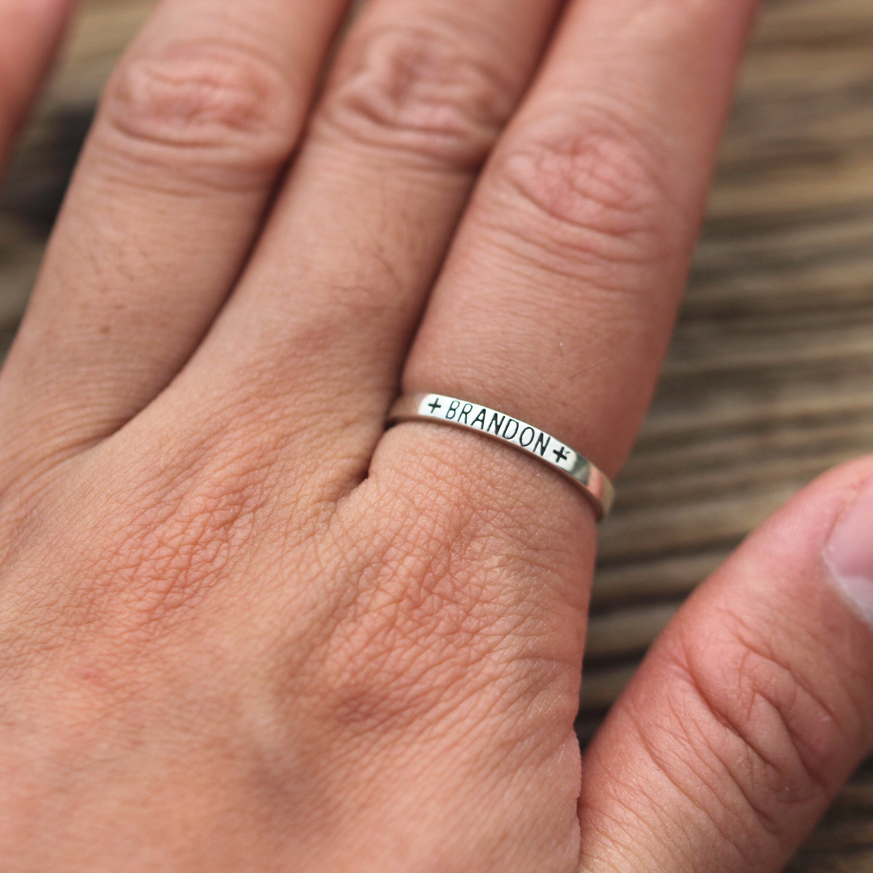 Dainty Custom Name Ringcustom Word Ring silver Personalized - Etsy