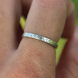 Sterling Silver Wave Ring,water Wave Ring,ocean Waves Ring,silver Wave Ring,ocean Surf Ring ...