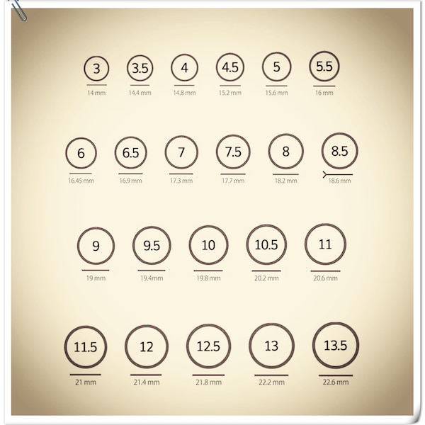 Ring Size Chart Us - Etsy