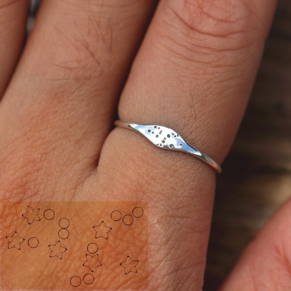 925 Silver Midi Andromeda Ringandromeda Galaxy Ringdainty | Etsy