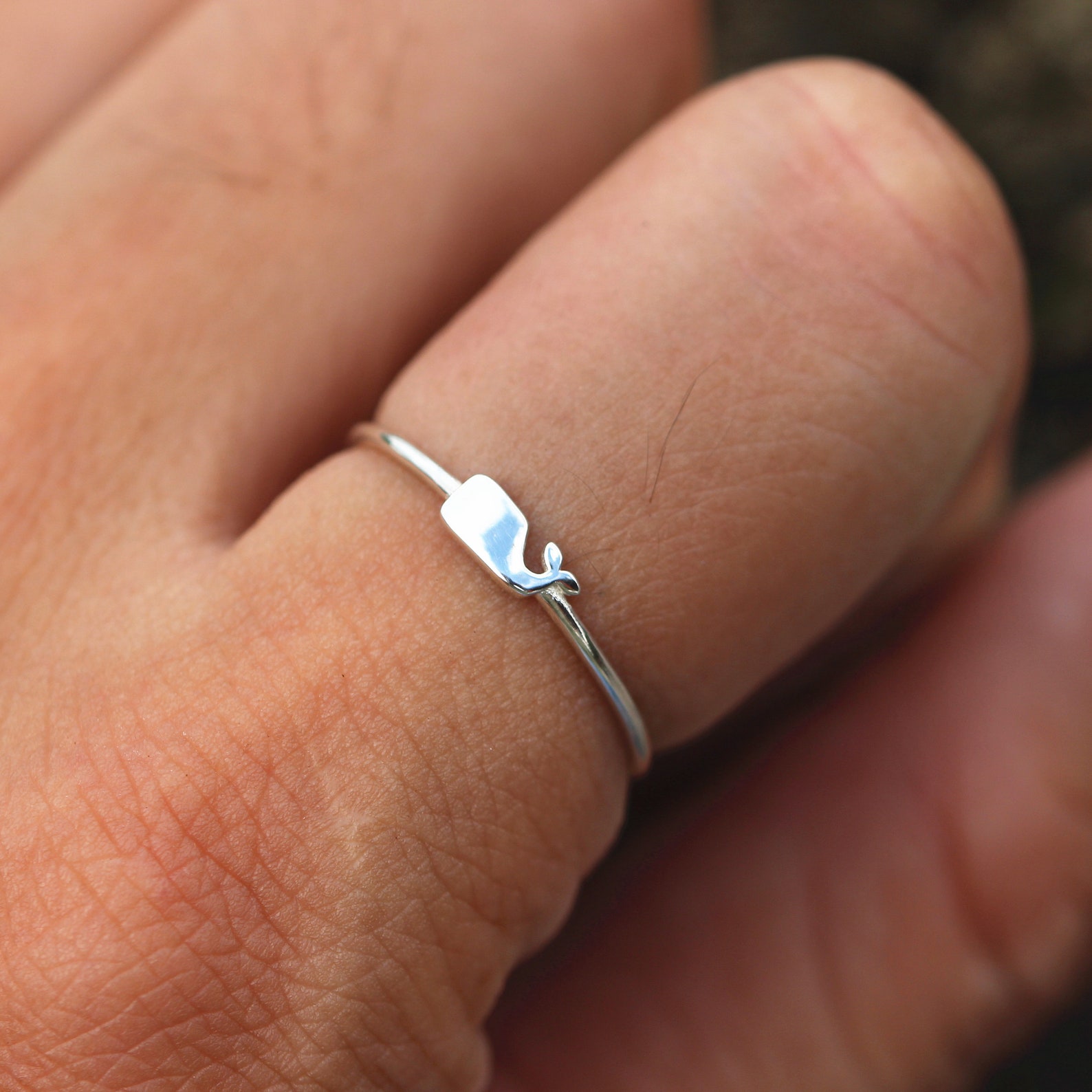 Sterling Silver Tiny Whale Ring: Ocean Animal Jewelry - Etsy