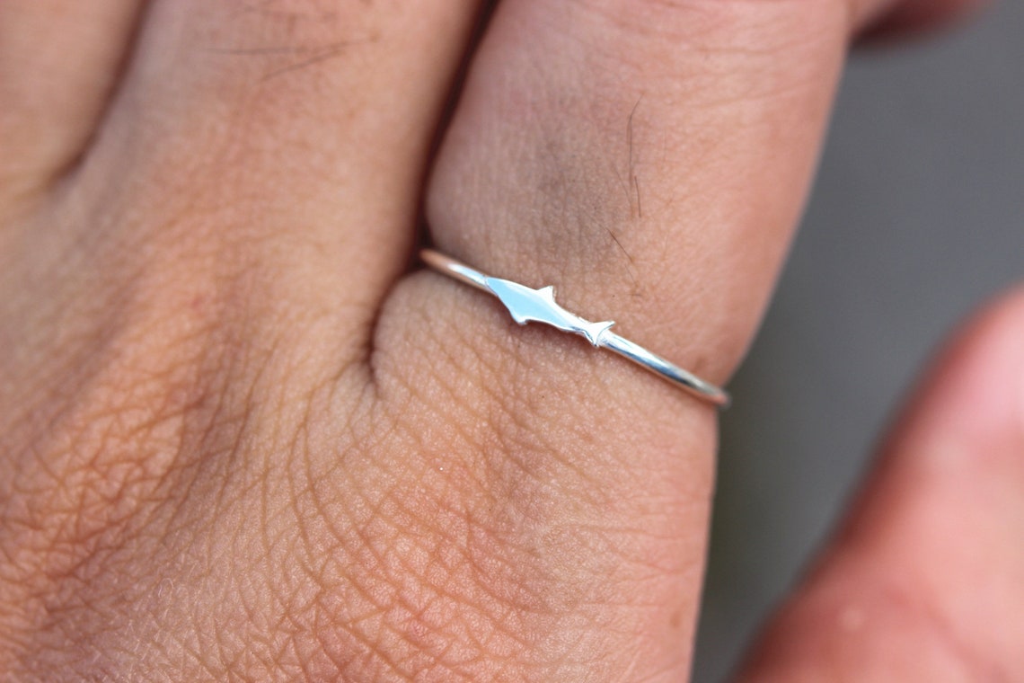 Solid 925 Silver Mini Fish Ringshark Ringocean Ringswimming - Etsy
