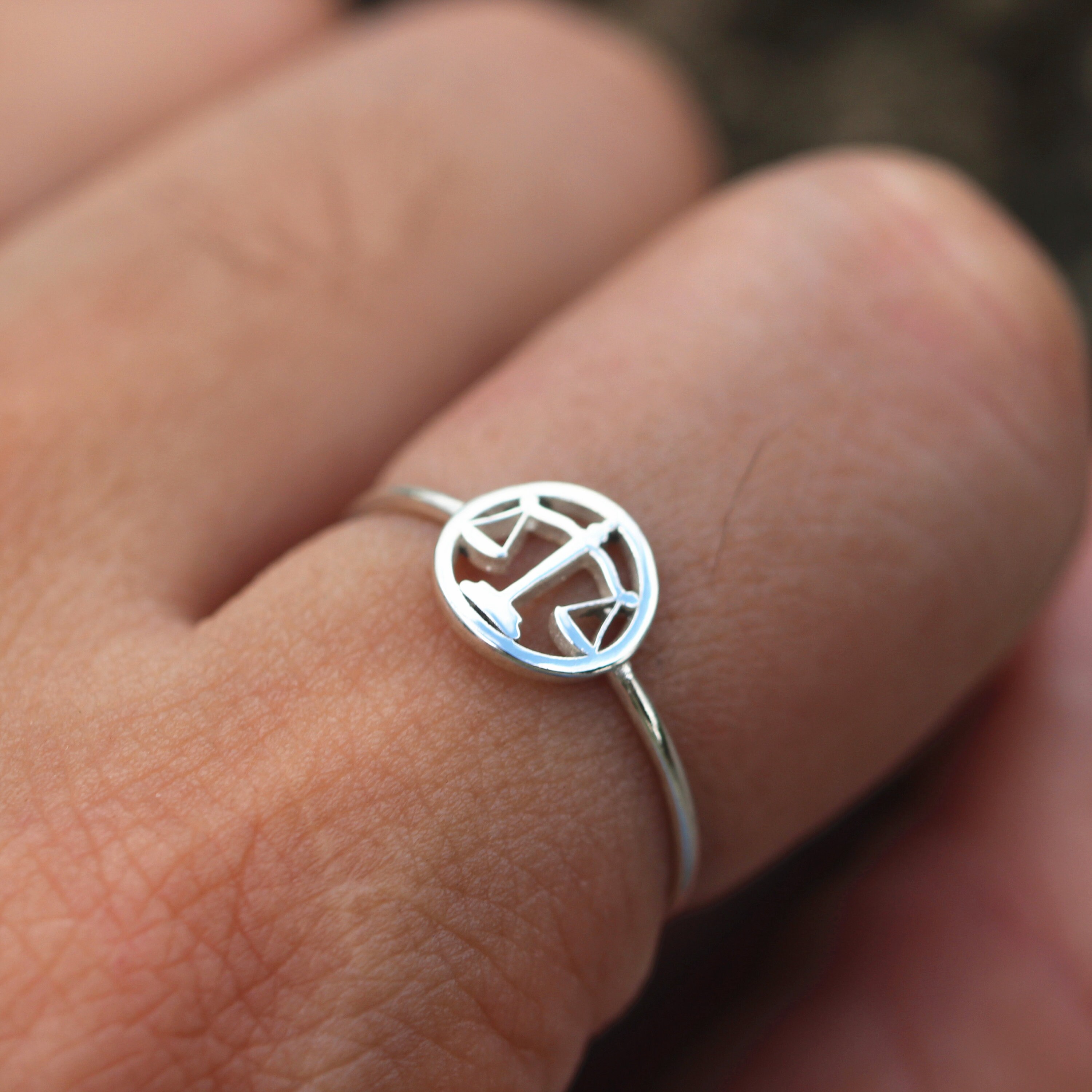Sterling silver libra ringzodiac ringzodiac jewelrysilver | Etsy