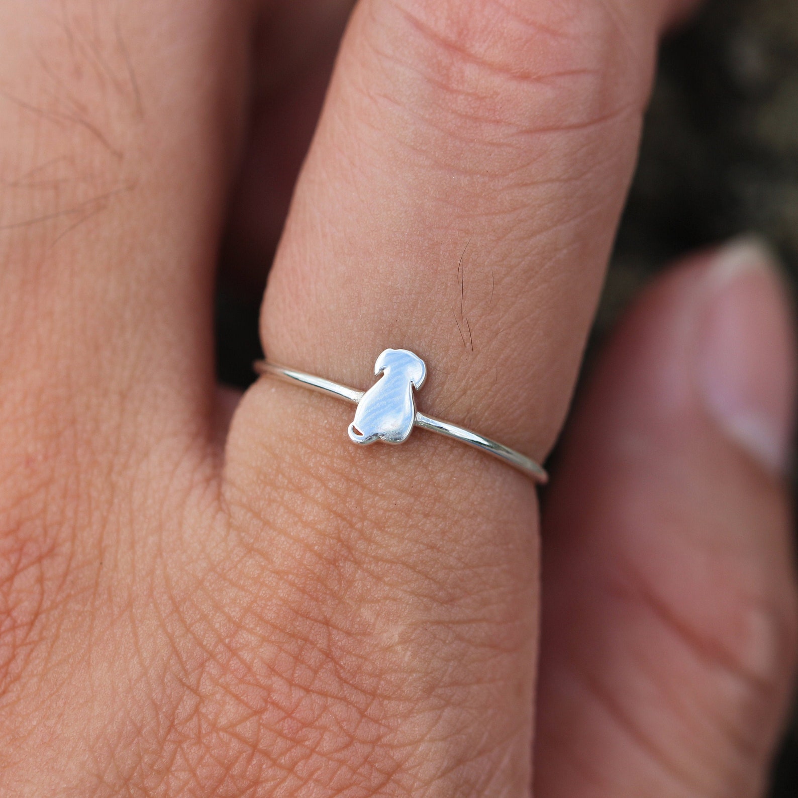 925 Sterling Silver Dog Ring - Etsy