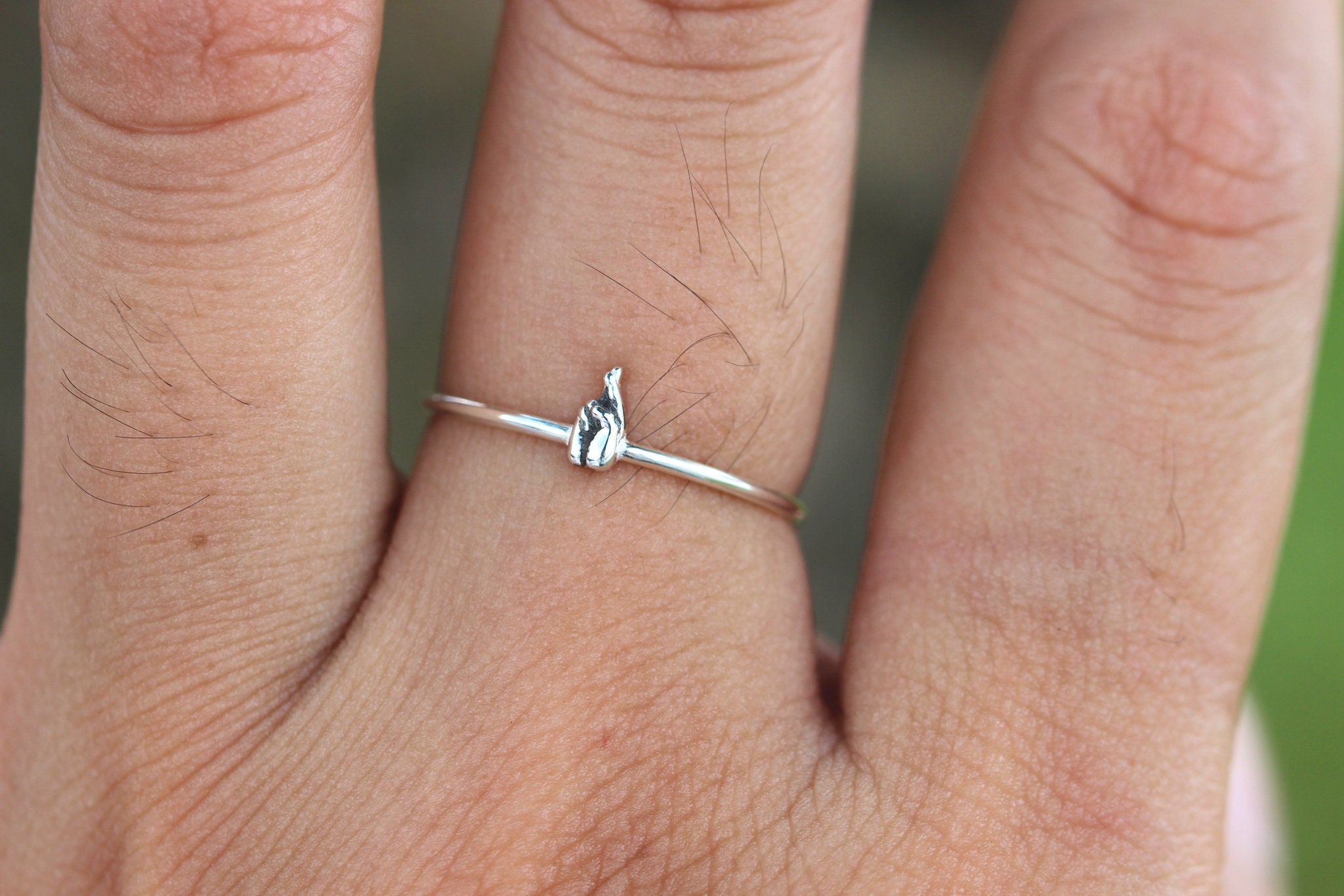 925 Silver Hand Fingers Ringcross Fingers Hand Ringdainty - Etsy