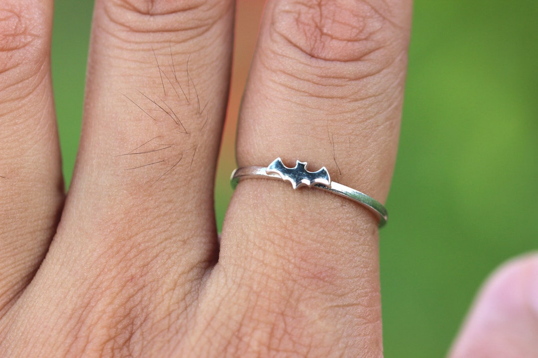 925 Silver Bat Ring - Etsy