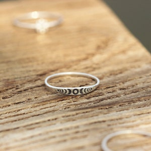 Silver Moon Phase Ring,crescent Moon Ring,moon Cycle Ring,sterling ...