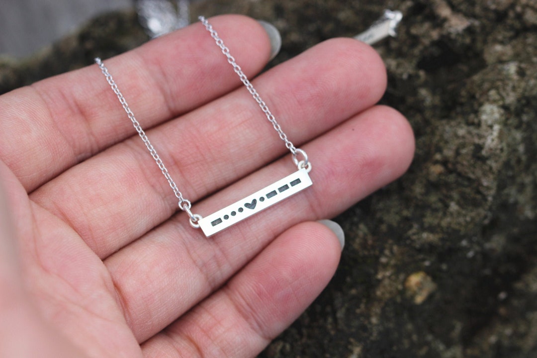 Sterling Silver Morse Code Necklace: Custom Secret Message Jewelry - Etsy