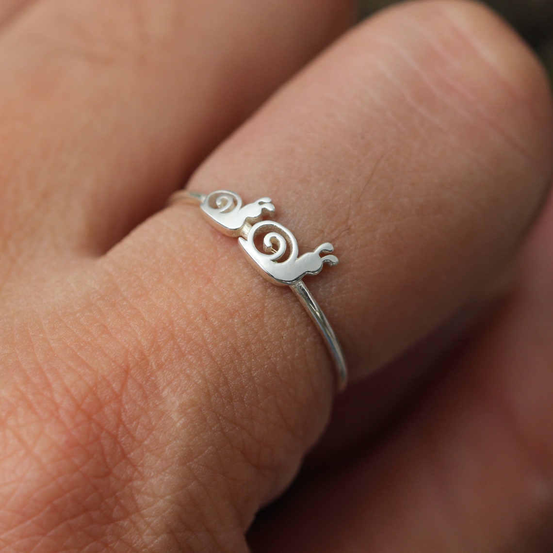 Custom Snail Ringpersonalized Snail Jewelrysterling Silver - Etsy