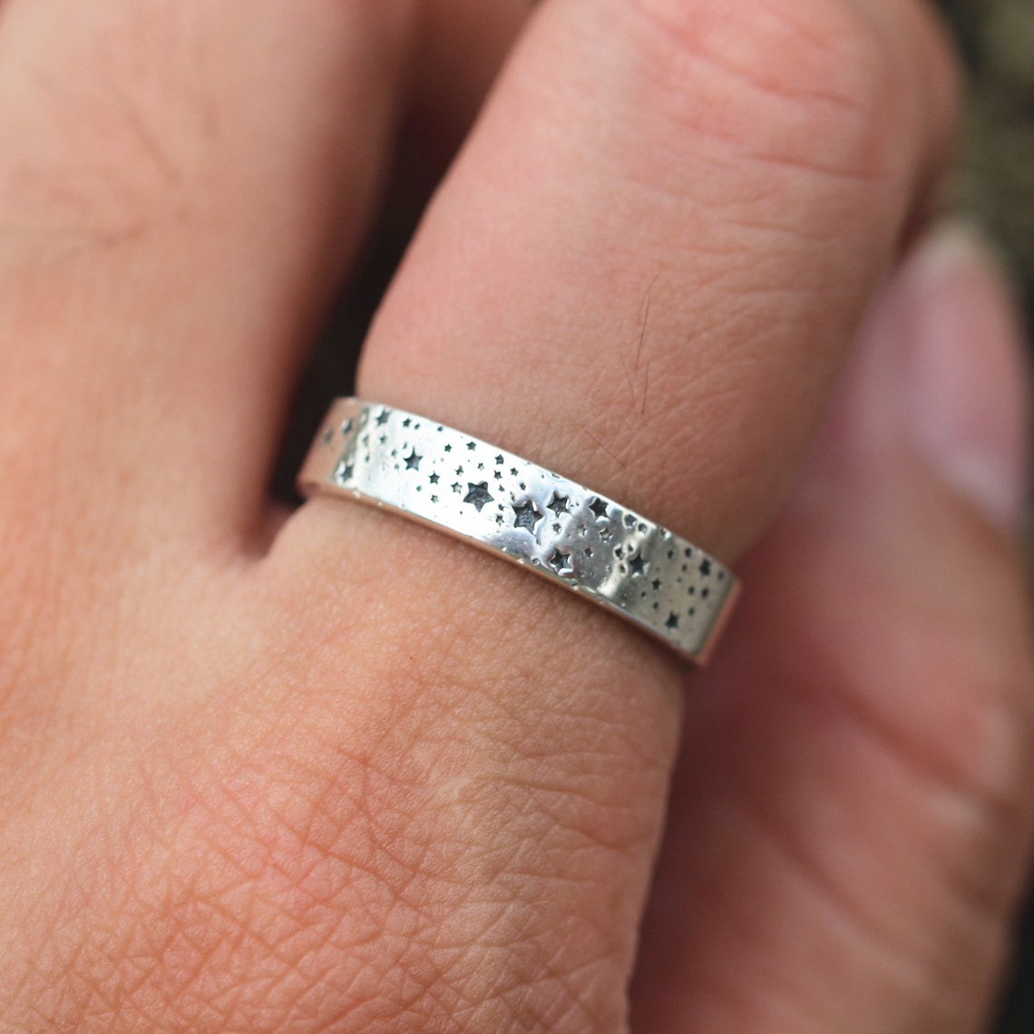 Sterling Silver Starry Sky Star Ringstarry Night - Etsy