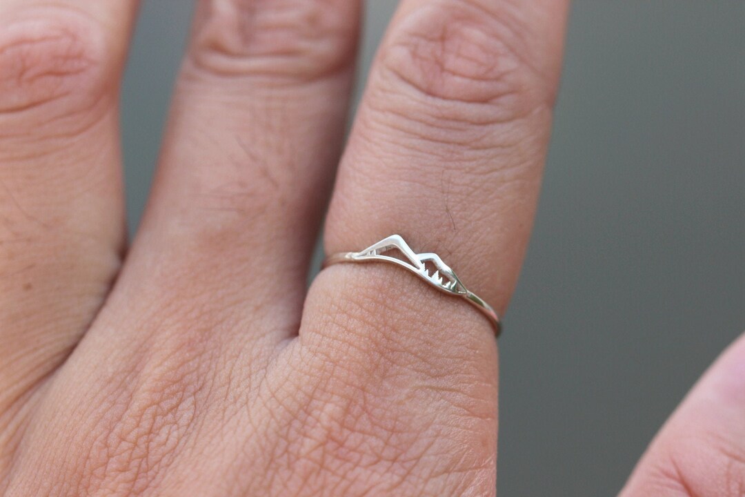 Solid 925 Silver Mountain Ring,midi Silver Ring,simple Mountain Jewelry ...