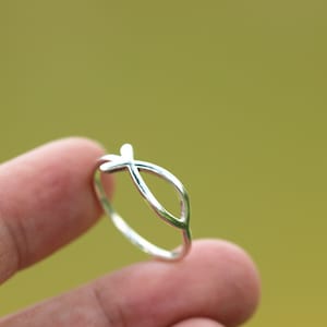Sterling Silver Jesus Fish Ring: Christian Jewelry Gift - Etsy