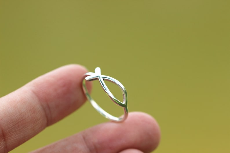 Sterling Silver Jesus Fish Ring Christian Fish Ring - Etsy