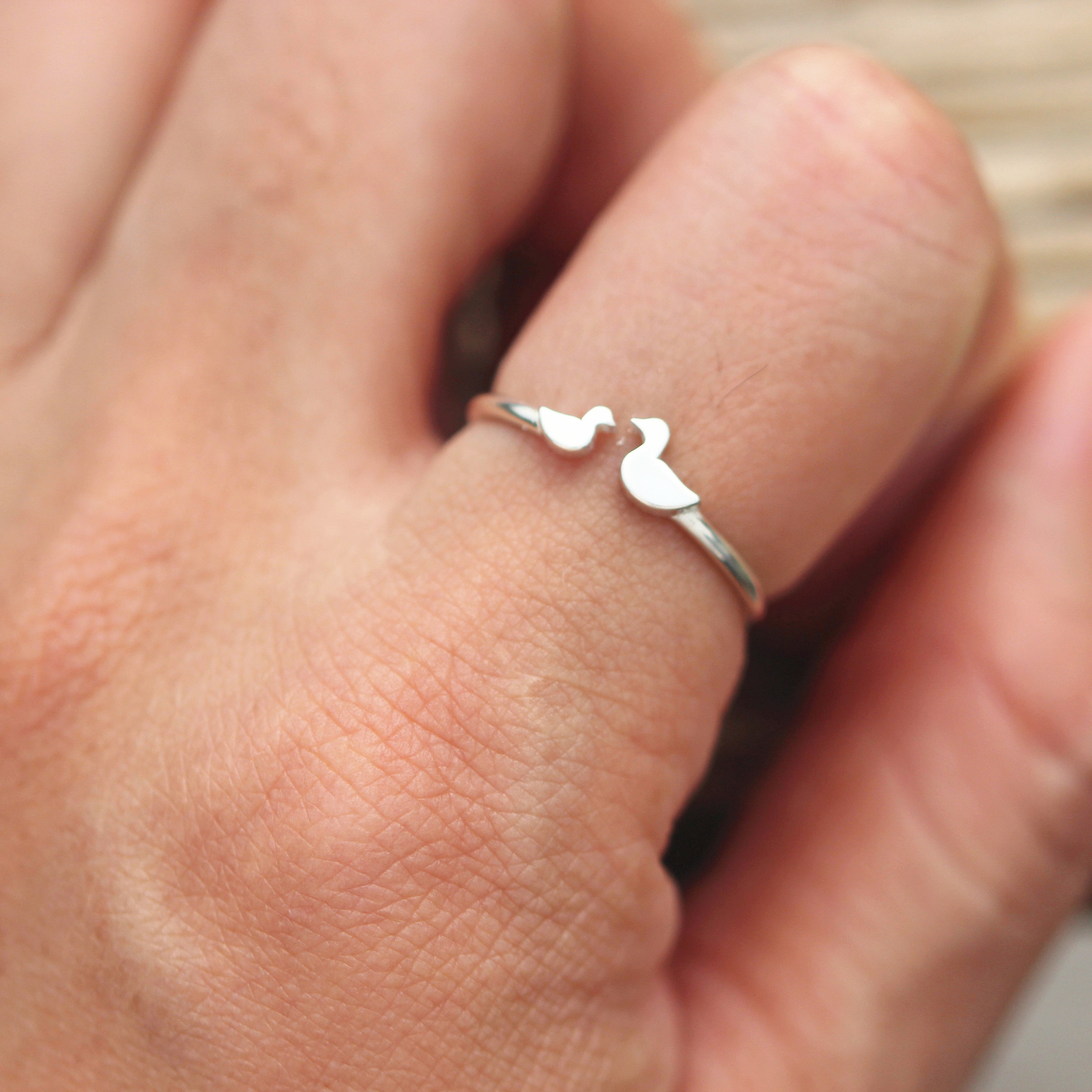 Sterling Silver Duck Ring: Dainty Animal Jewelry - Etsy