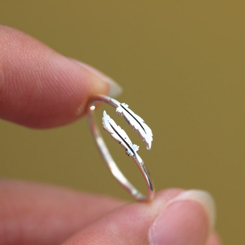 925 Sterling Silver Leaf Ringsilver Tree Ringdelicate Leaves - Etsy