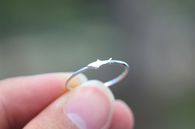 Solid 925 Silver Mini Fish Ringshark Ringocean Ringswimming - Etsy
