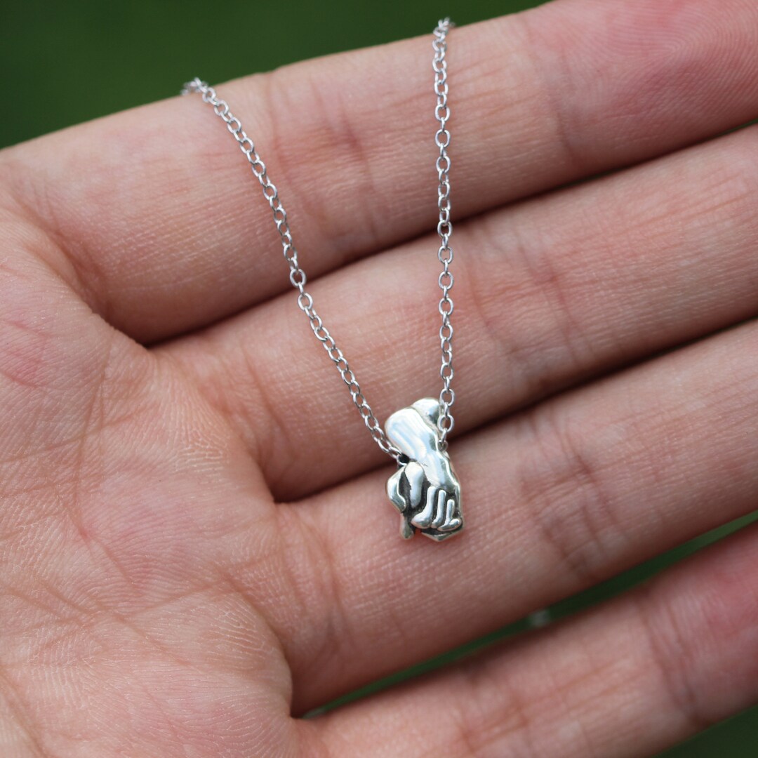 925 Silver Hand Fingers Necklace,loving Hands Necklace,hand Gesture ...
