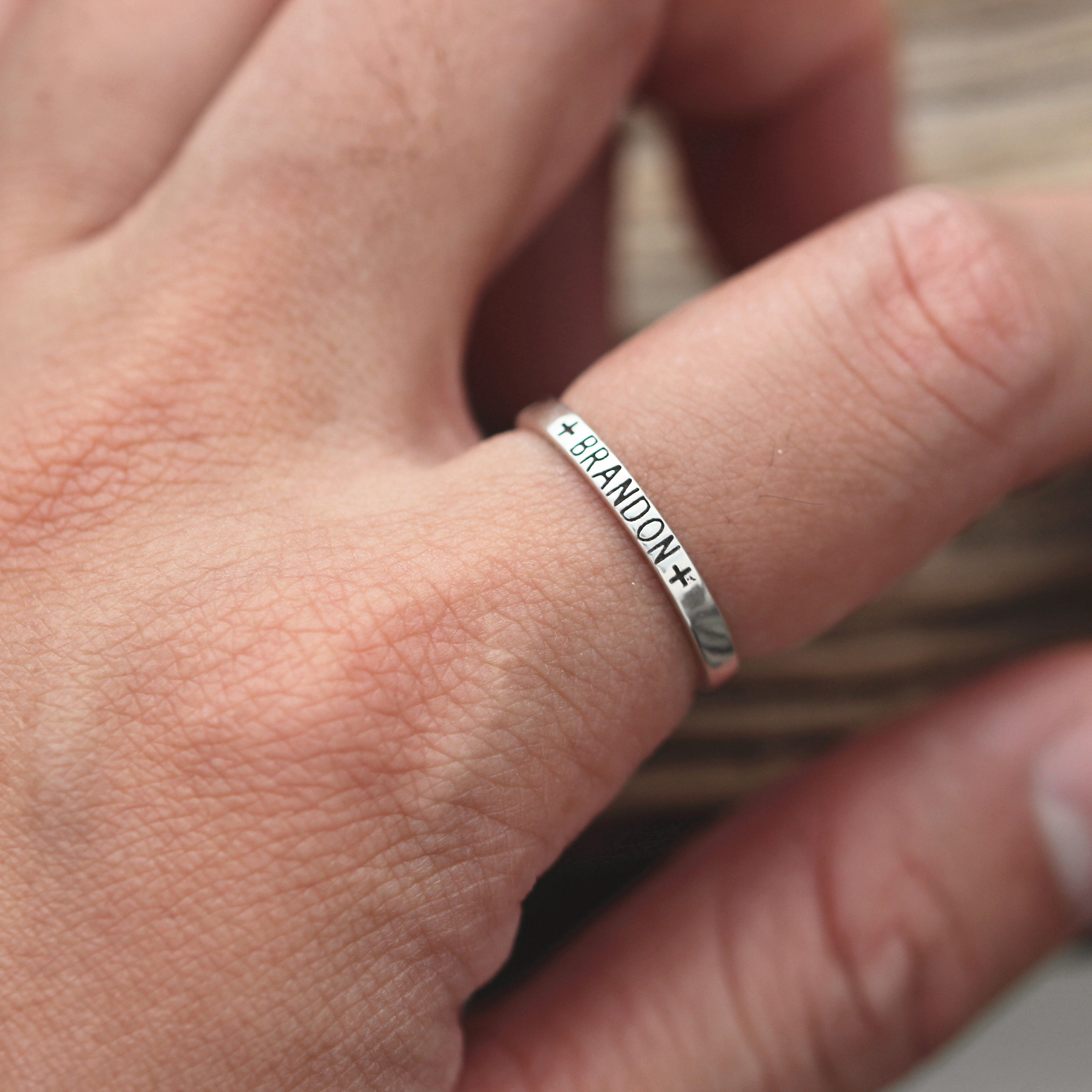 Dainty Custom Name Ringcustom Word Ring silver Personalized - Etsy