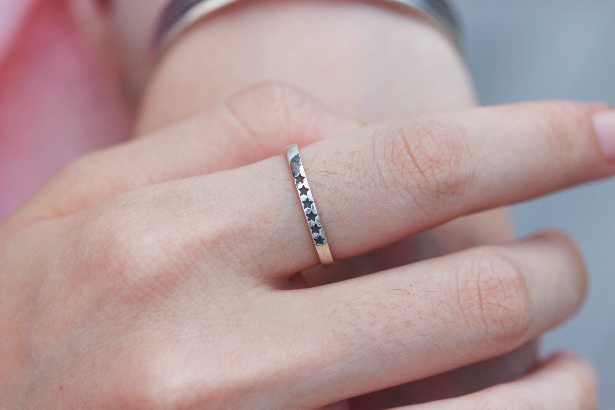 Sterling Silver Custom Minimal Star Ring - Etsy