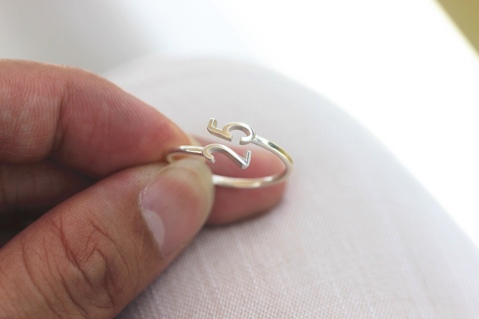 Custom Number Ringpersonalized Number Ringsterling Silver | Etsy