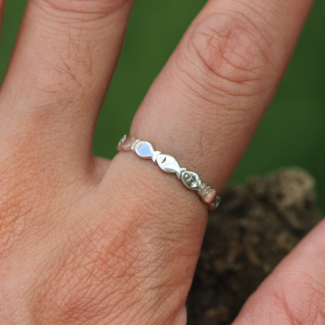 925 Silver Kiss Fish Ring,family Fish Ring,ocean Jewelry,beach Jewelry ...