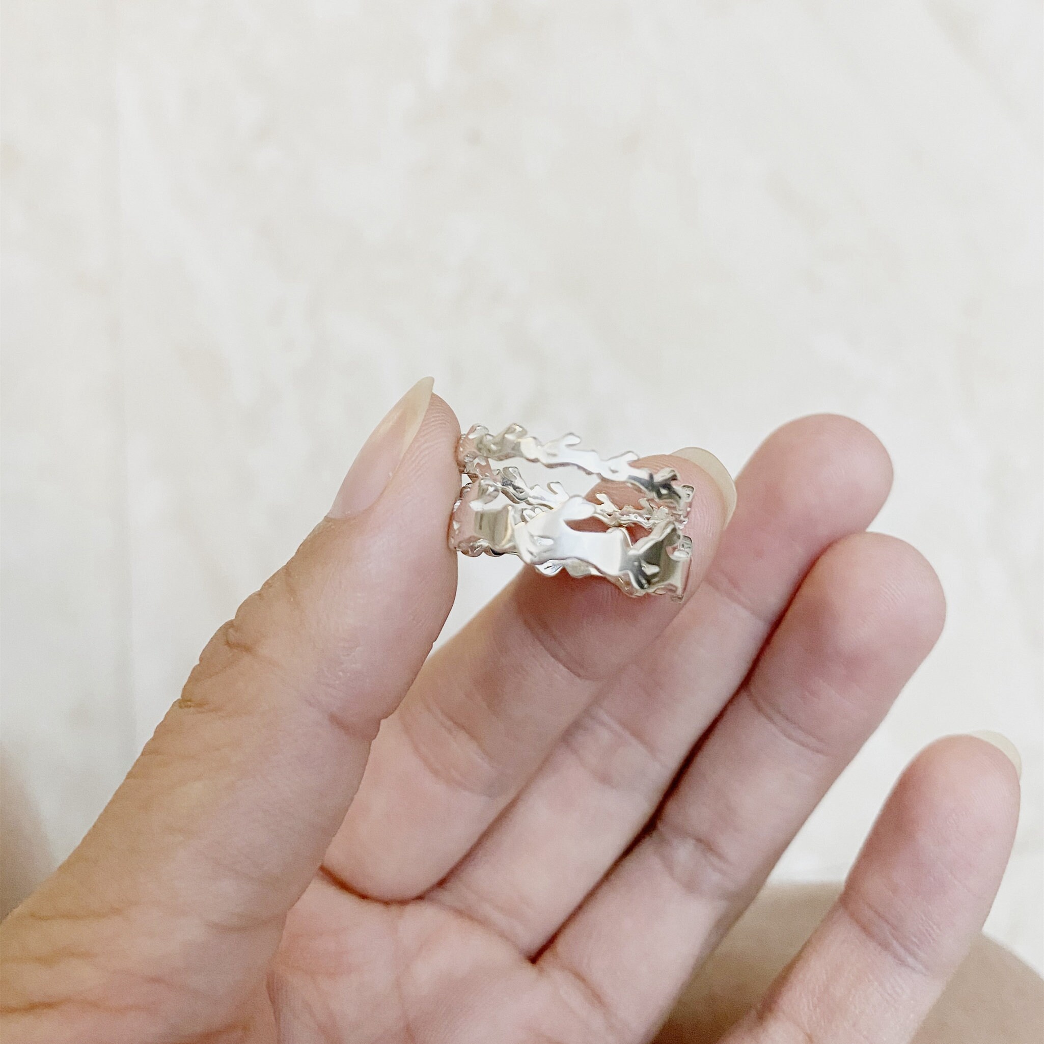 Running Rabbit Ringsilver Family Bunny Rabbit Ringfamily Pet | Etsy