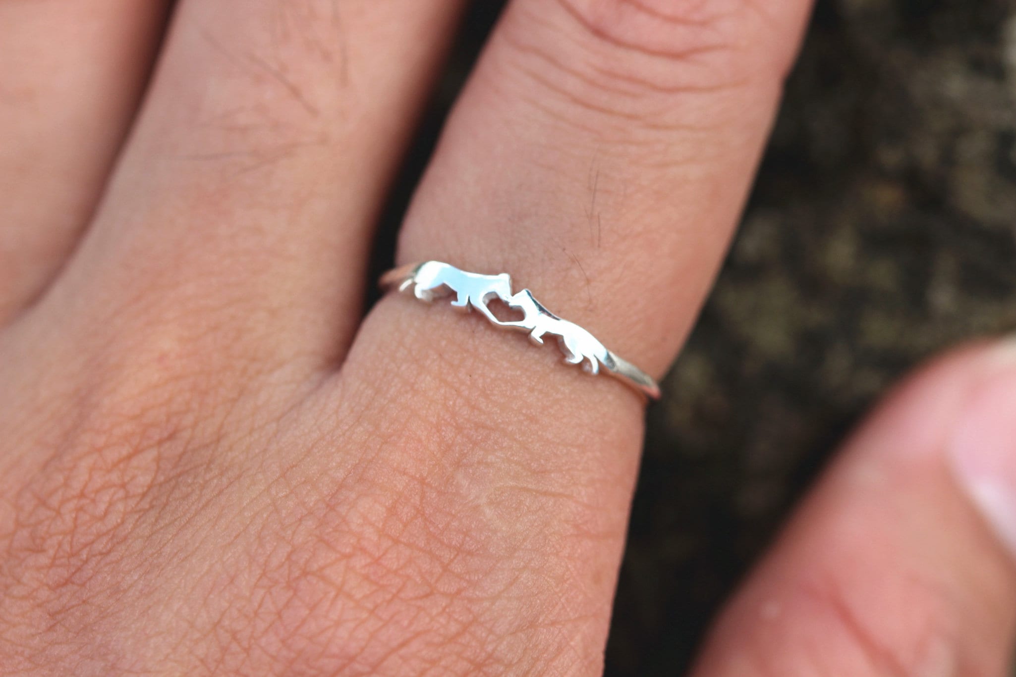 Kissing FOX Ringsolid Sterling Silver Animal Ringred Fox | Etsy
