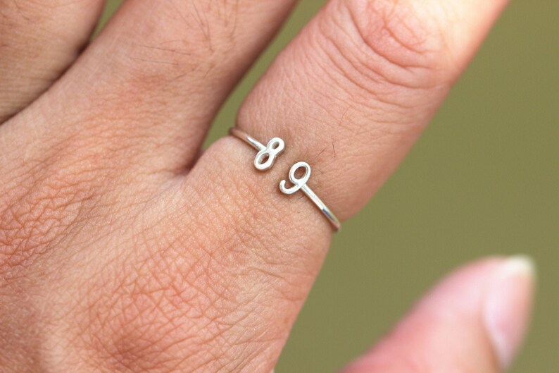 Custom Number Ringpersonalized Number Ring925 Silver Dainty - Etsy