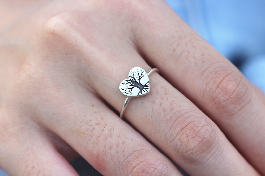 Solid 925 Silver Pine Tree Ring Sterling Silver Evergreen Tree Jewelry ...